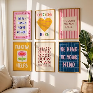6 Mental Health Prints for Therapy Office Decor, Counselor Office Sign ...
