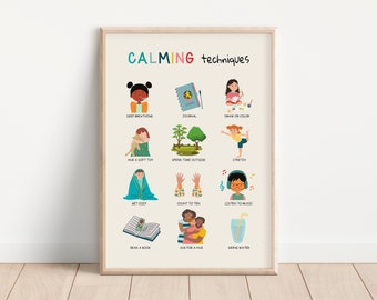 32 Coping Skills Poster for Teens & Kids, Grounding Strategies for ...