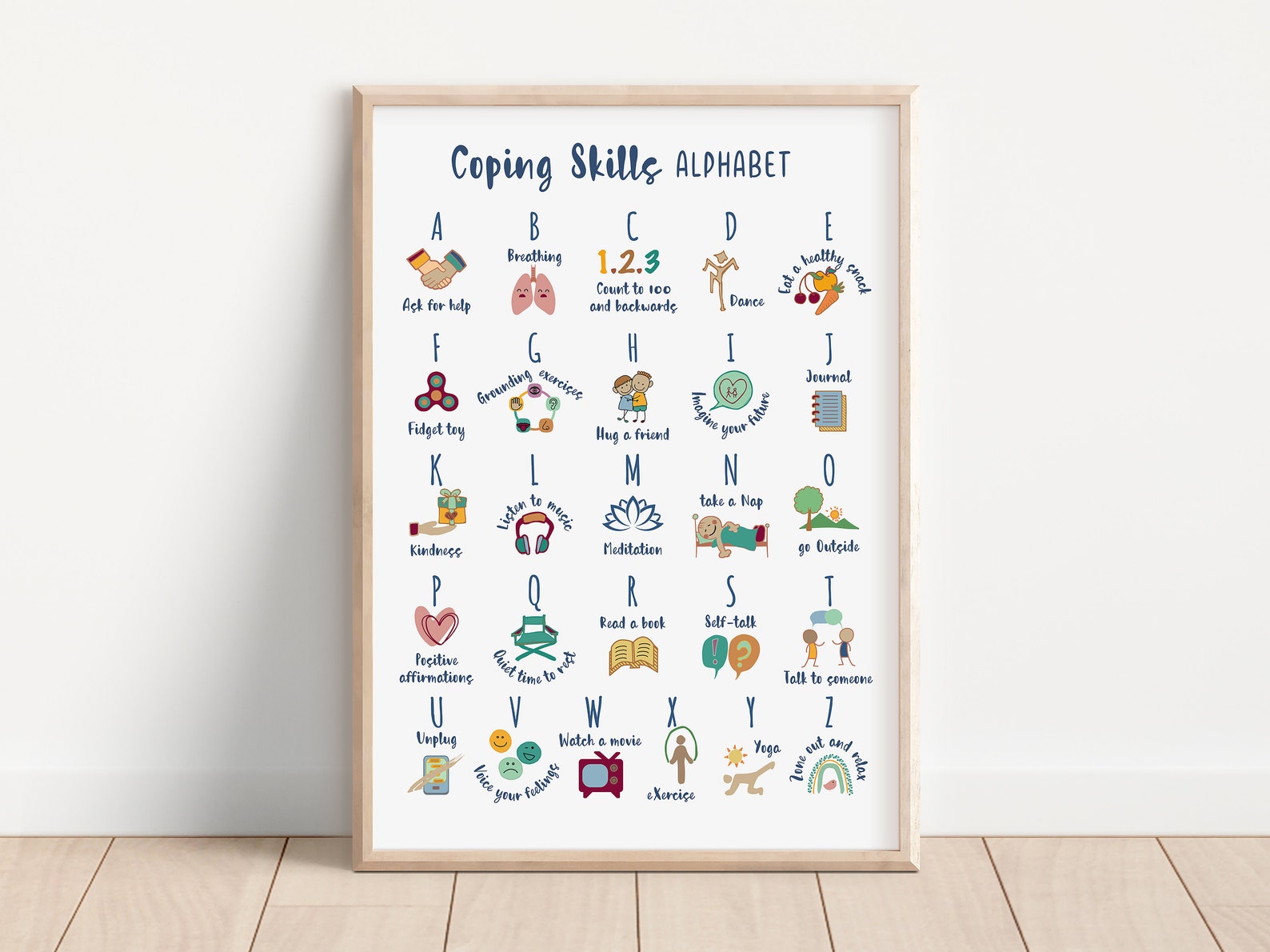 Coping Skills Alphabet Poster, School Counselor Office Decor, Self Care ...