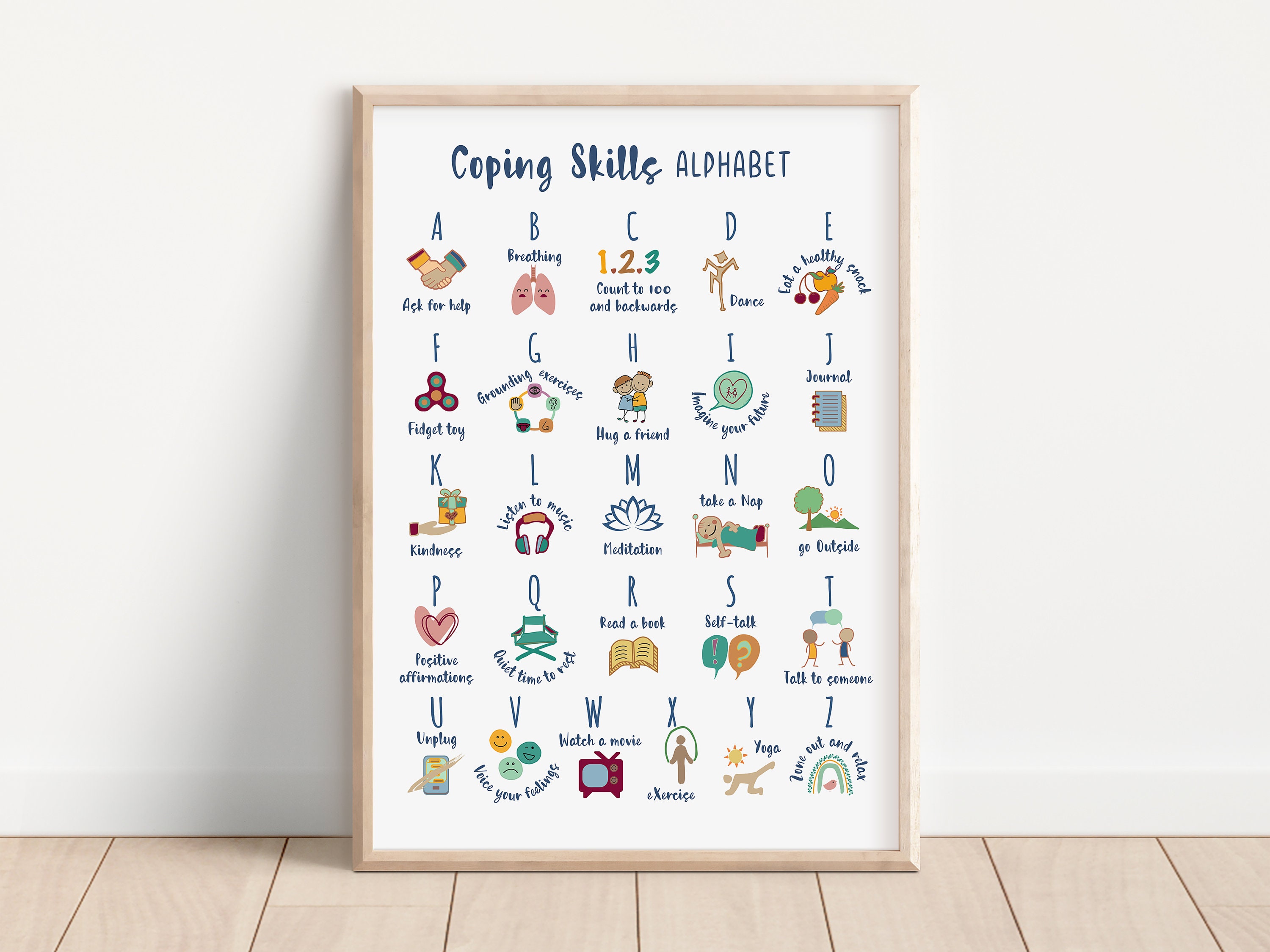 Coping Skills Alphabet Poster, School Counselor Office Decor, Self Care ...