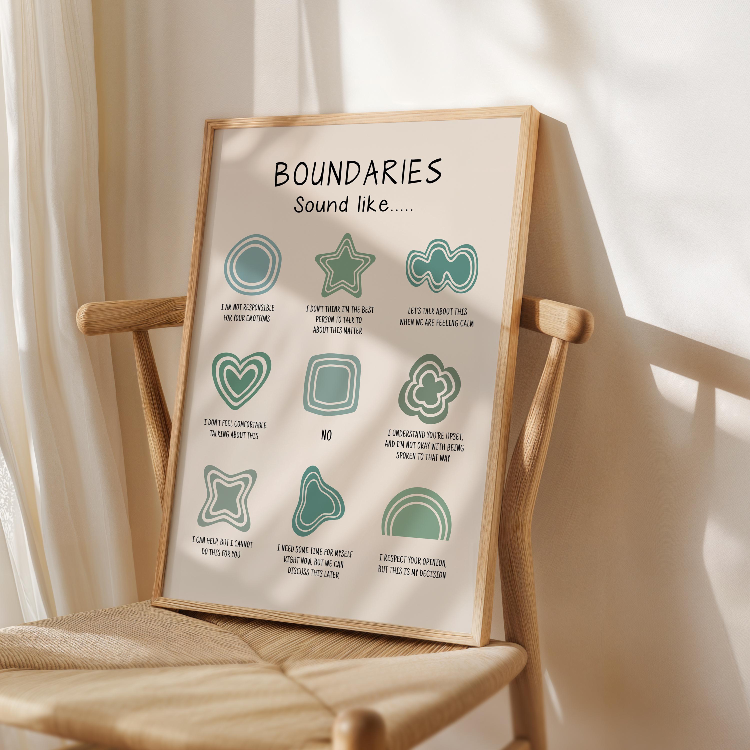 Boundaries Poster, Boundaries Sound Like Print, Boundary Statements ...