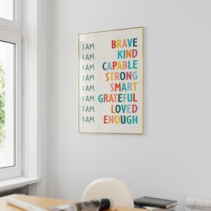 Affirmations Poster, Calm Corner, Mental Health Wall Art, Calm ...