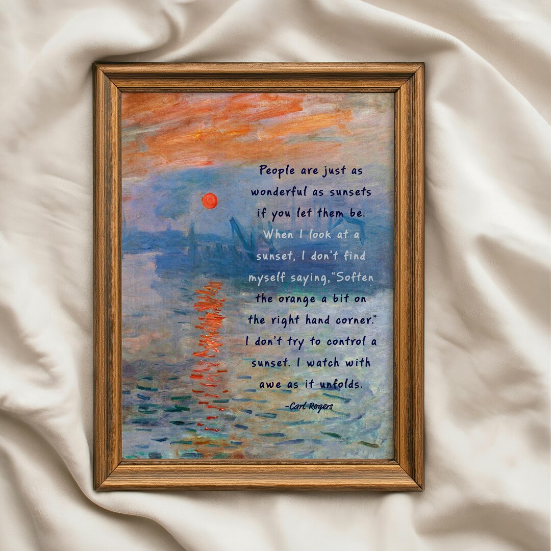 Carl Rogers Sunset Quote, Mental Health Wall Art, Mental Health Quotes ...