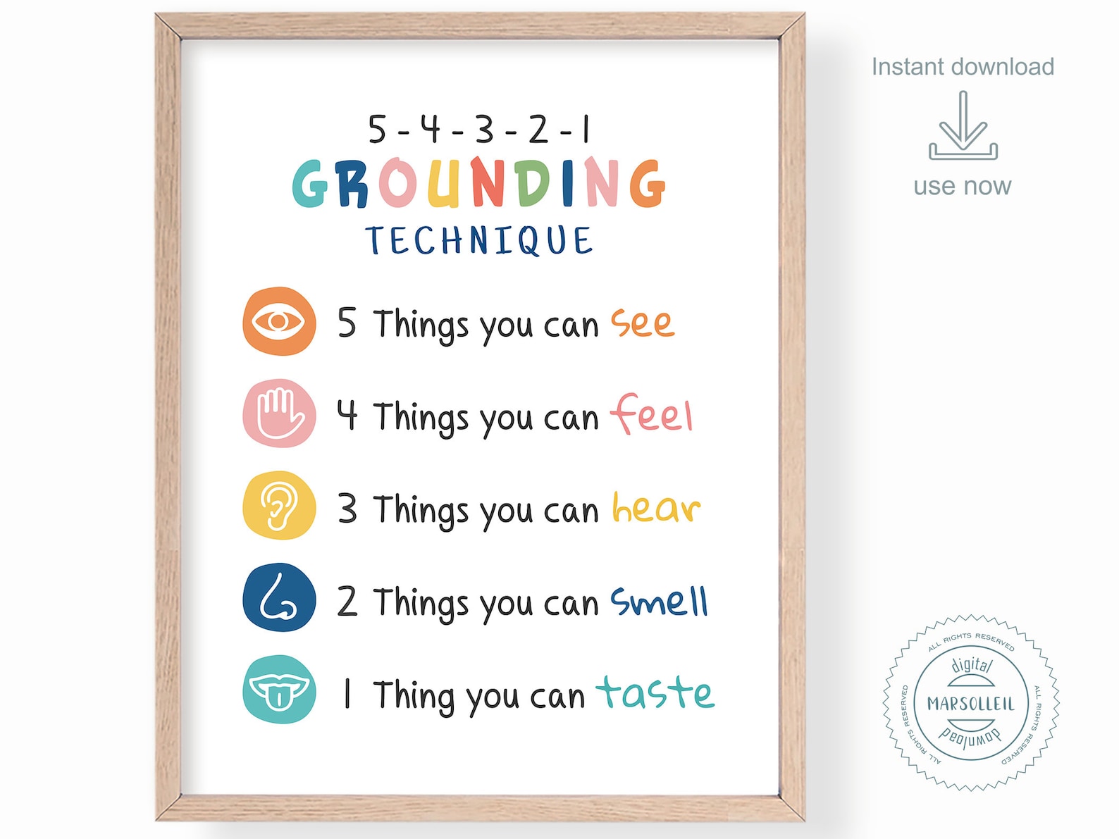 Grounding Technique Anxiety Grounding Poster Calming Corner - Etsy