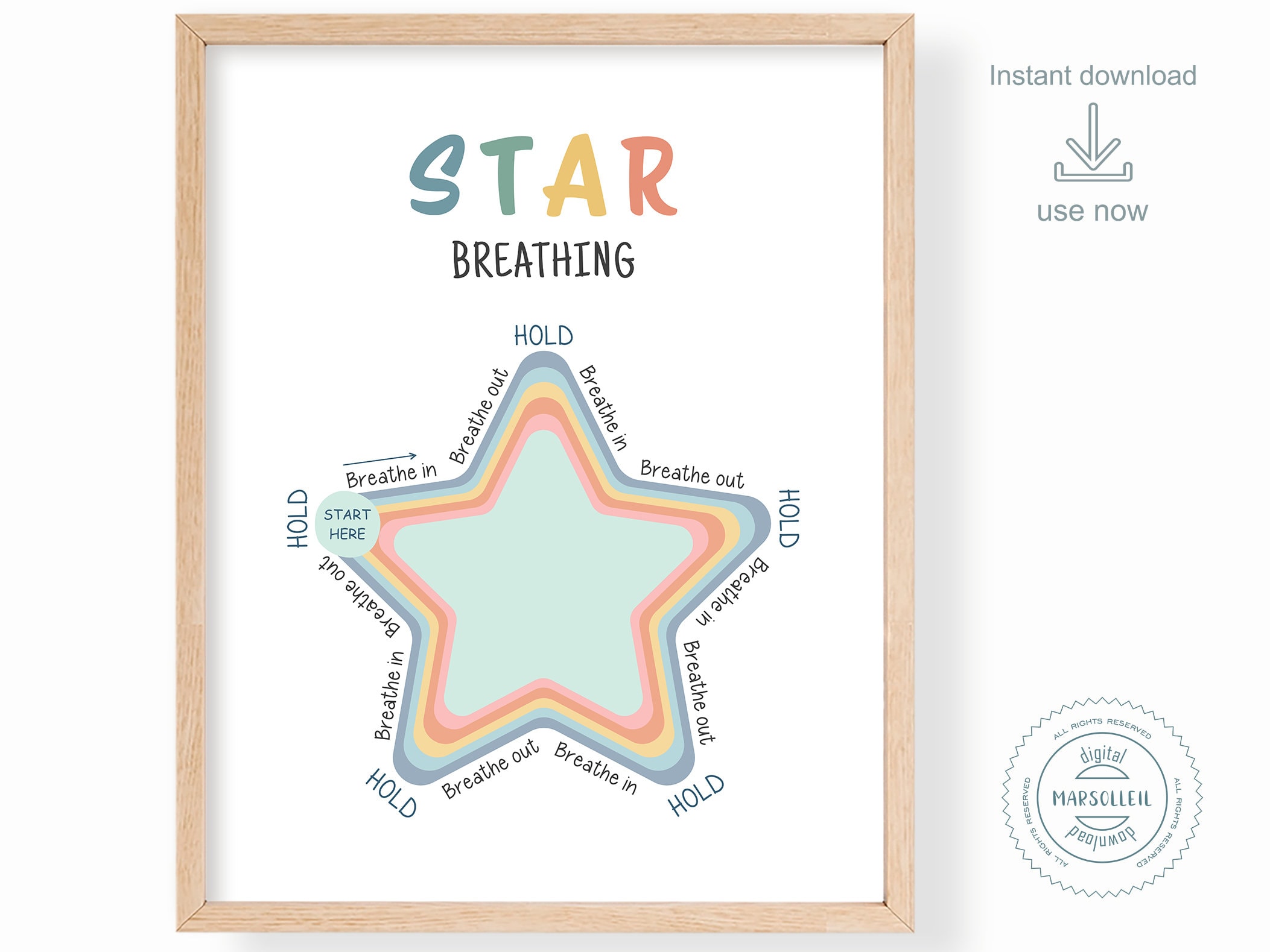 Breathing Exercises Mindfulness Breathing Poster Anxiety - Etsy