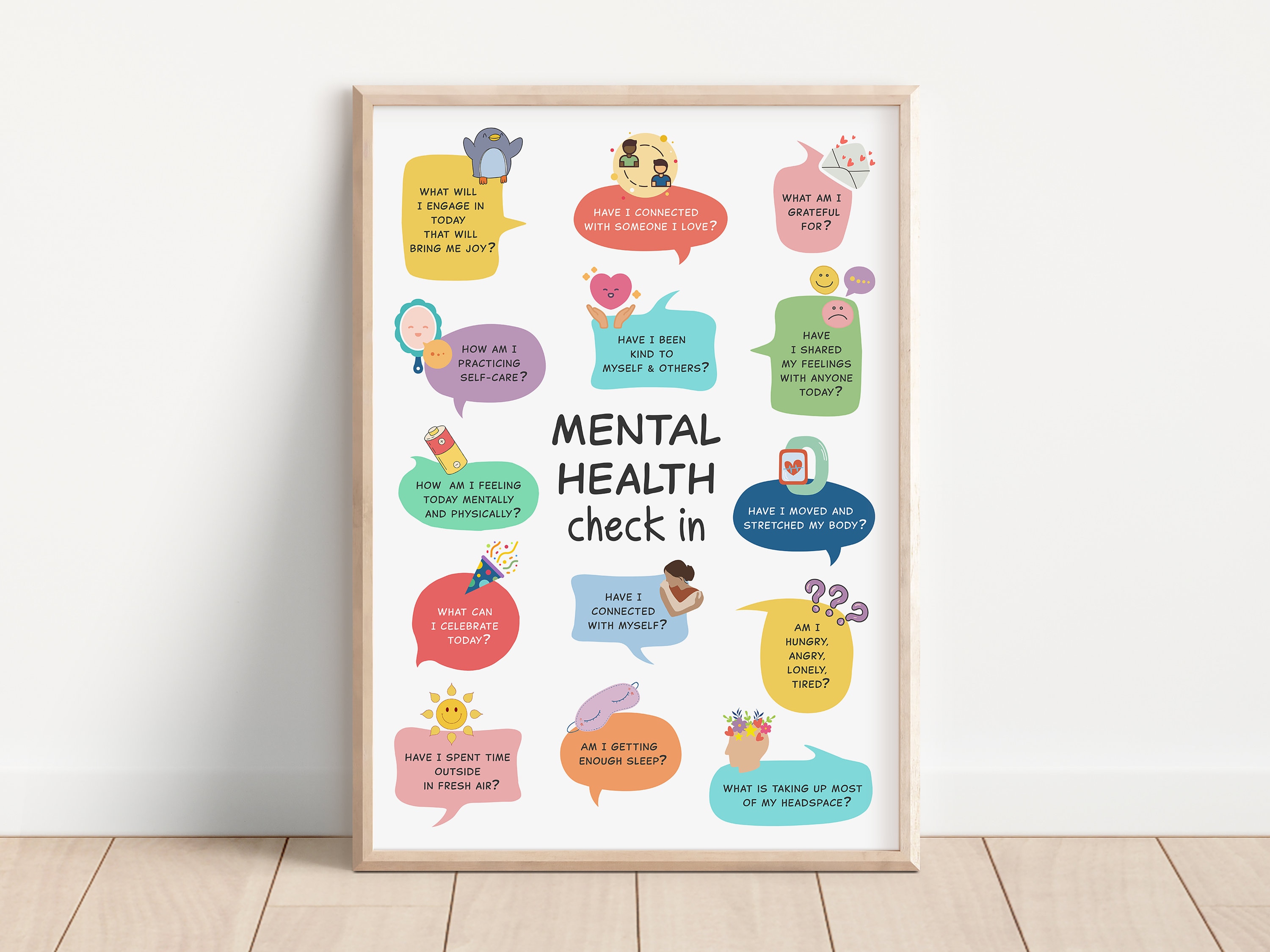 Mental Health Check in Poster, Positive Self-talk, Daily Checklist ...