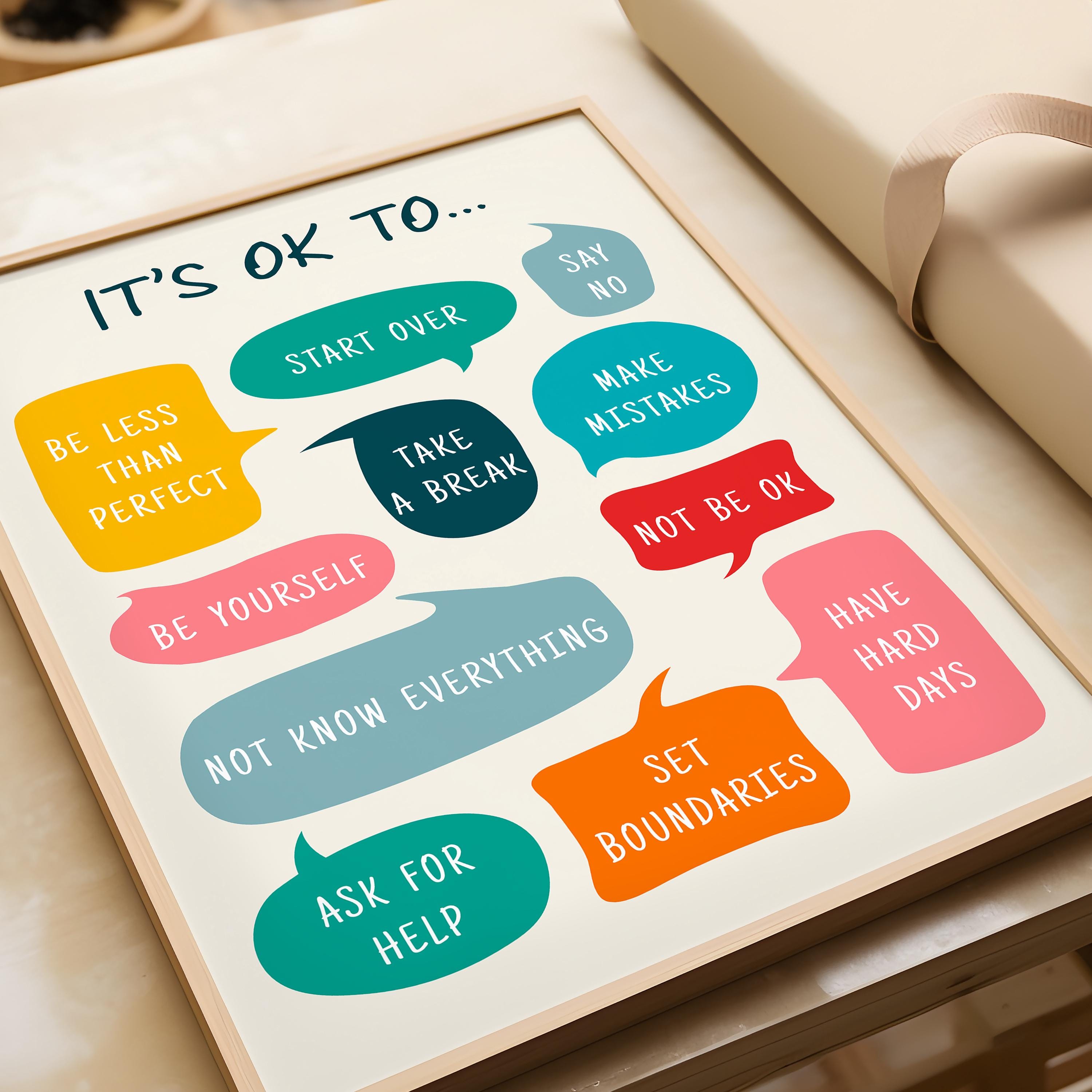 Its OK to Not Be OK, Mental Health Poster, School Counselor, Classroom ...
