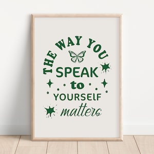 The Way You Speak to Yourself Matters, Mental Health Poster, Positive ...
