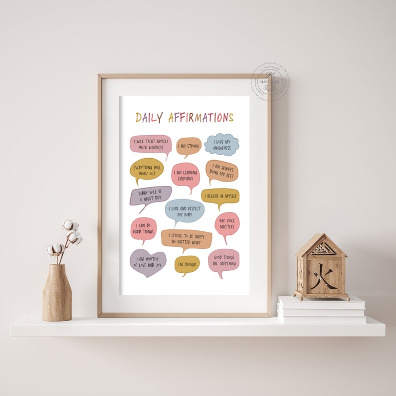 Daily Affirmations Mental Health Poster Therapy Office - Etsy