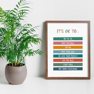 It’s OK to Poster, Mental Health, It’s Okay Art Print, Its OK to Not Be ...