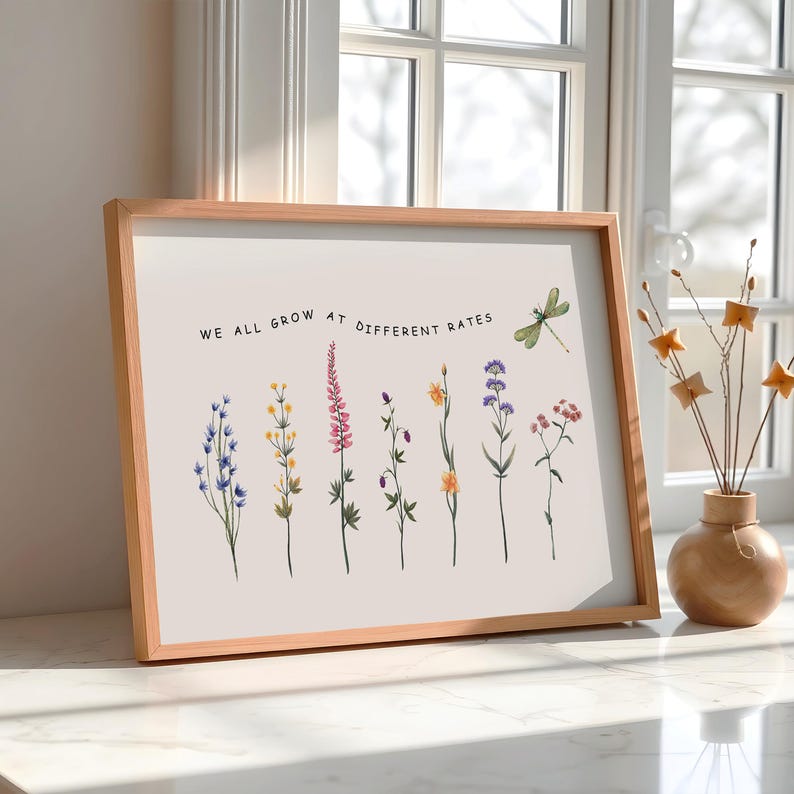 We All Grow at Different Rates Printable Wall Art, Mental Health Poster ...