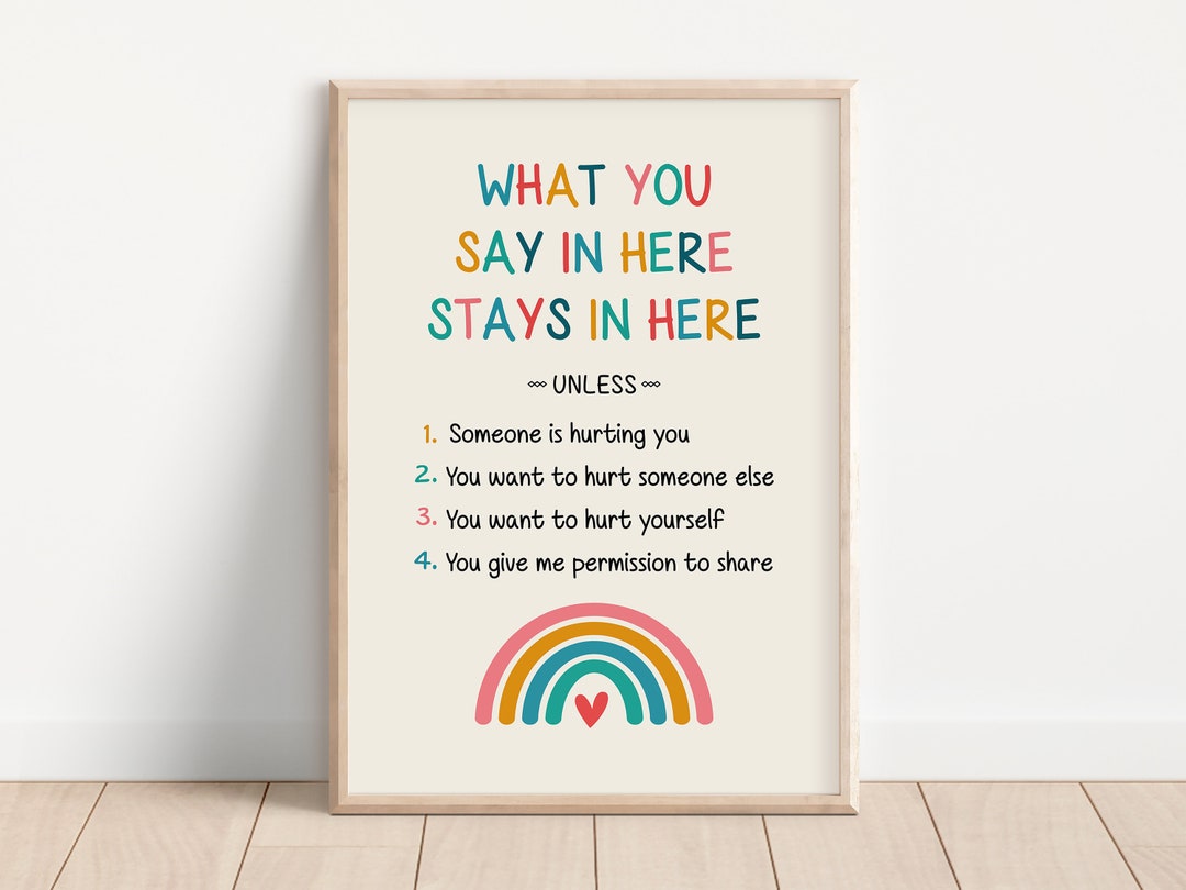 What You Say in Here Stays in Here, Therapy Office Decor ...