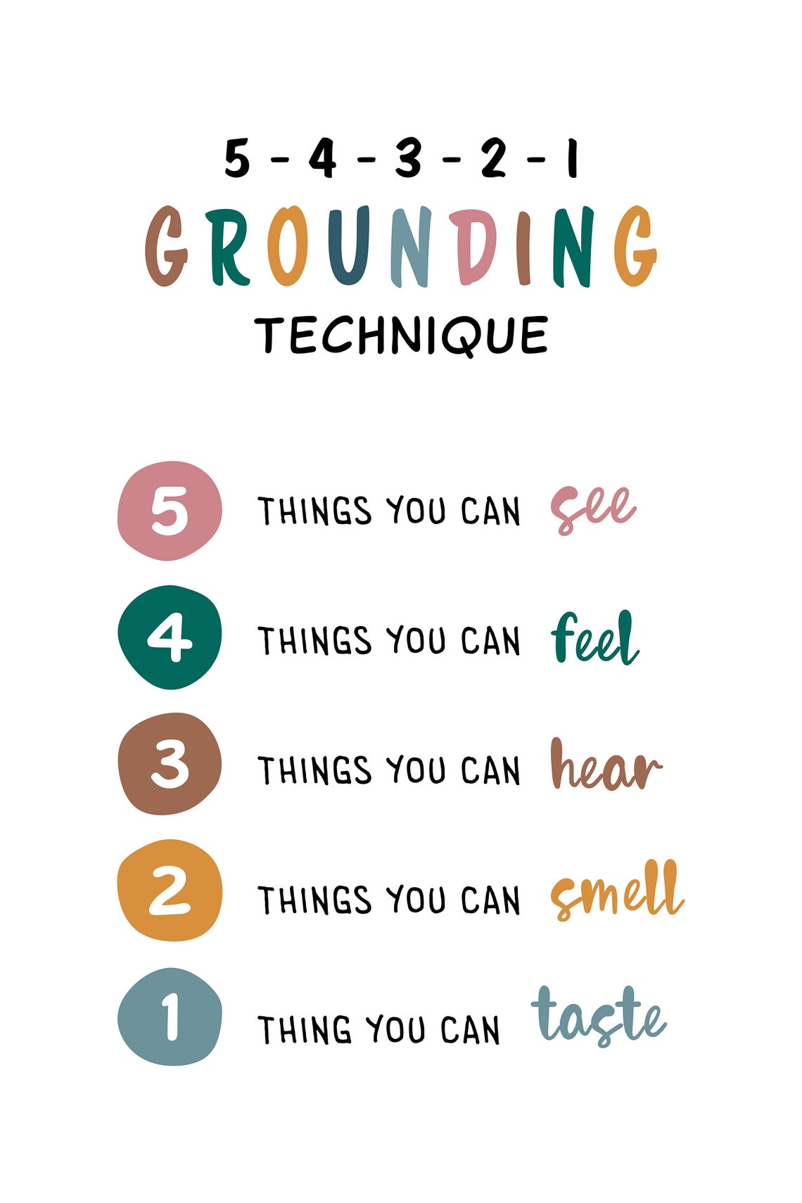 Anxiety Grounding Classroom Posters Grounding Exercises | Etsy