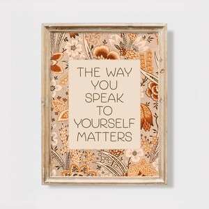 The Way You Speak to Yourself Matters, Vintage Mental Health Poster ...