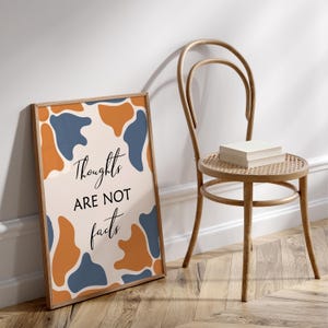 Thoughts Are Not Facts Printable, Mental Health Wall Art for Therapy ...
