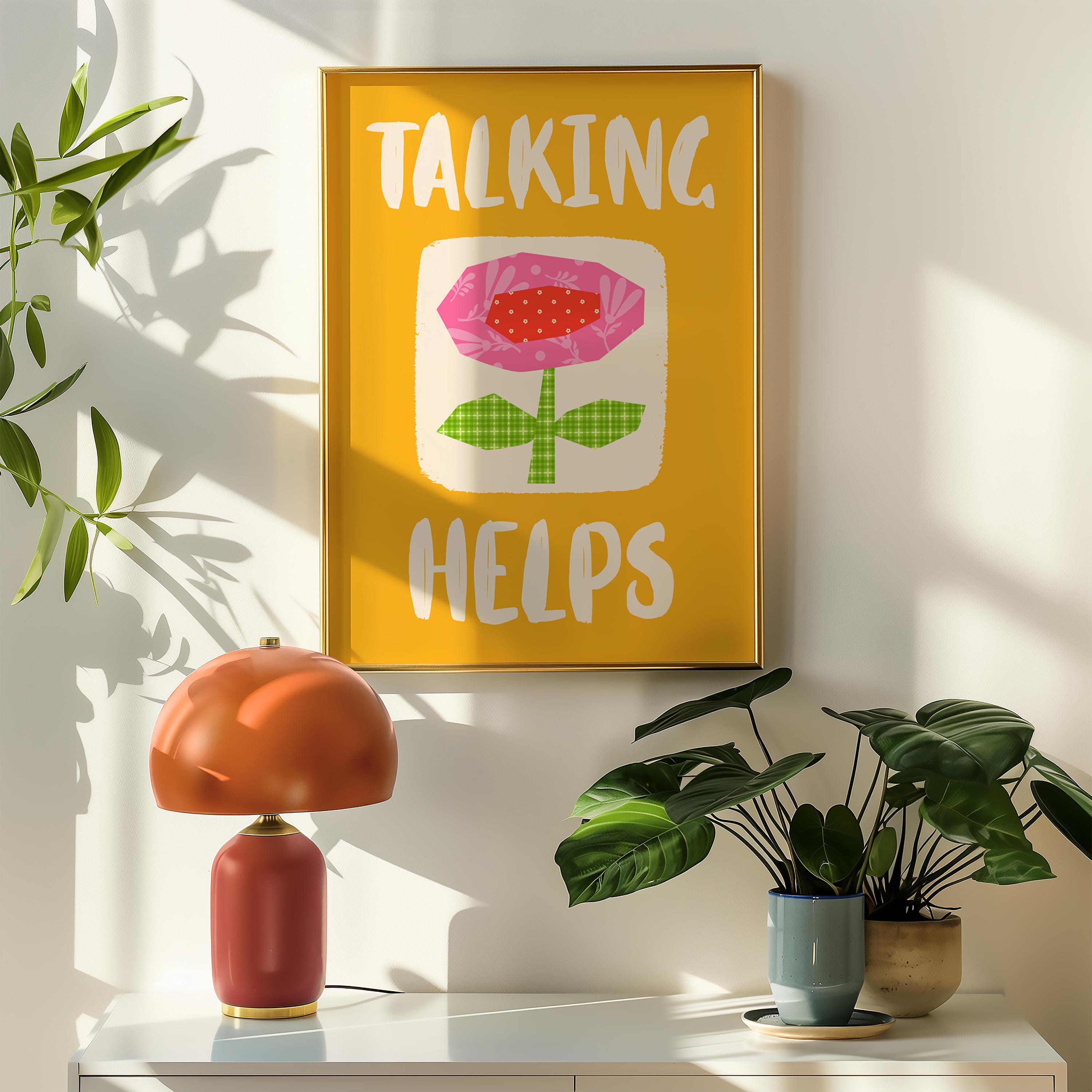 Talking Helps Printable, Mental Health Wall Art, Therapy Office Decor ...