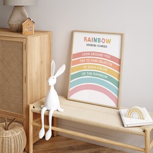 Rainbow Technique Poster, Anxiety Grounding, Mental Health, Calm Down ...