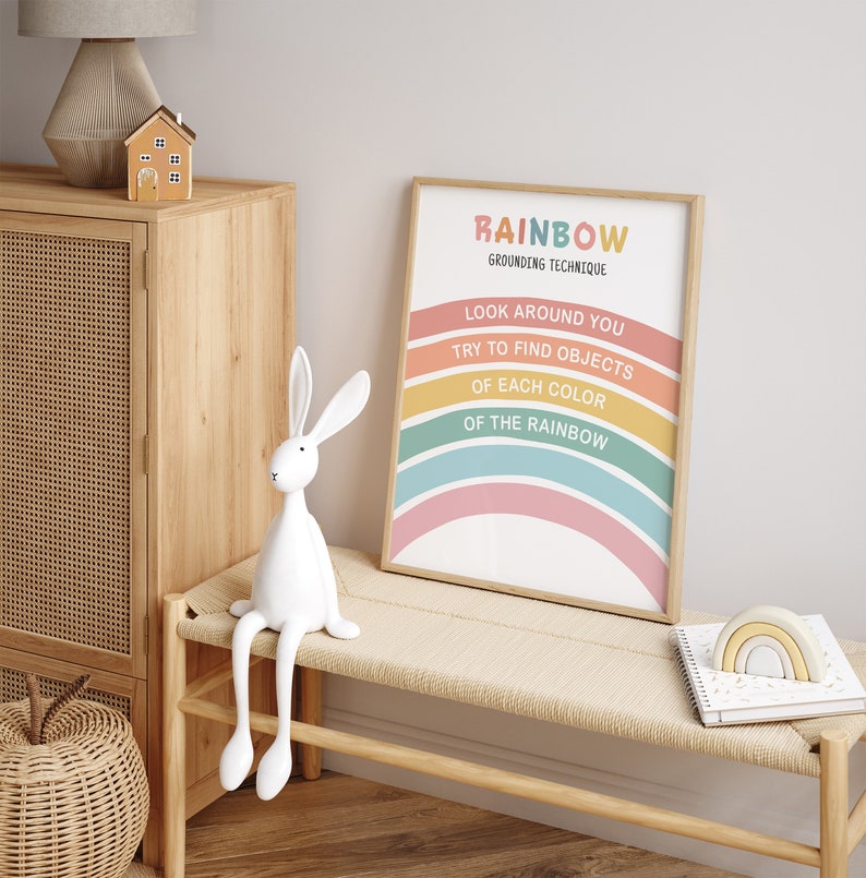 Rainbow Technique Poster, Anxiety Grounding, Mental Health, Calm Down ...