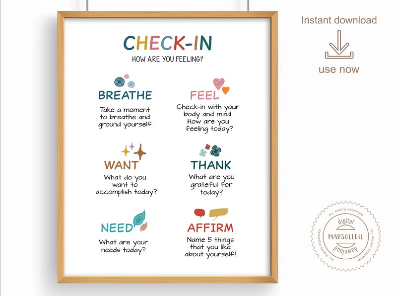 Daily Check-in Poster Daily Checklist Therapy Office Decor - Etsy Canada