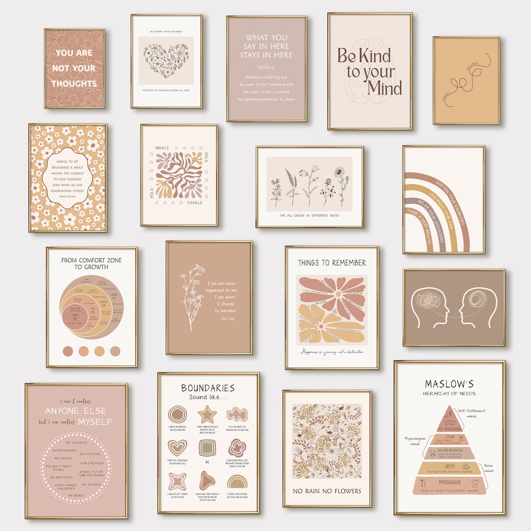 17 Mental Health Posters Printable, Psychology Prints for Therapy ...