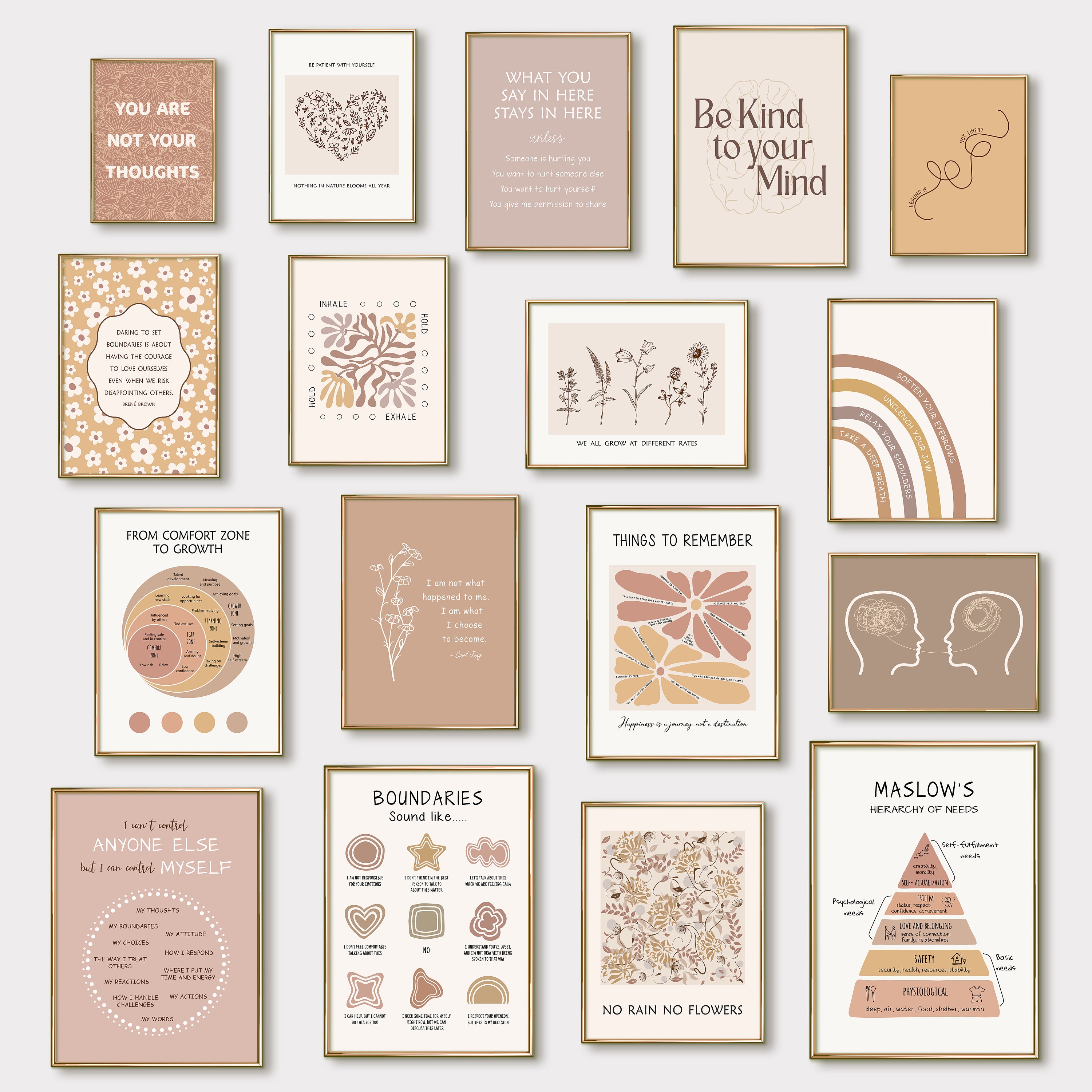 17 Mental Health Posters Printable, Psychology Prints for Therapy ...