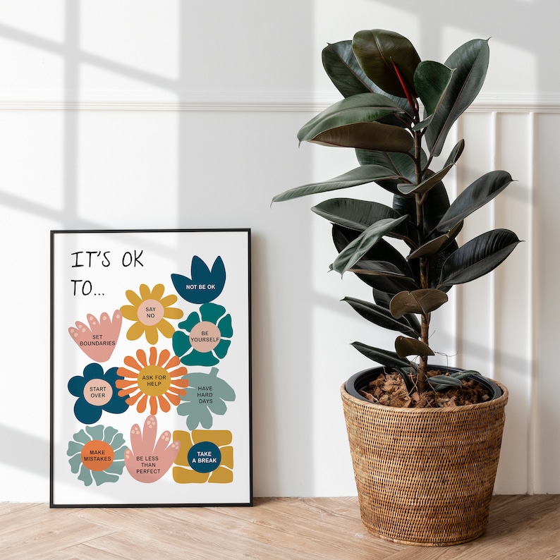 It’s OK to Not Be OK Poster Printable, Mental Health Print, Therapy ...
