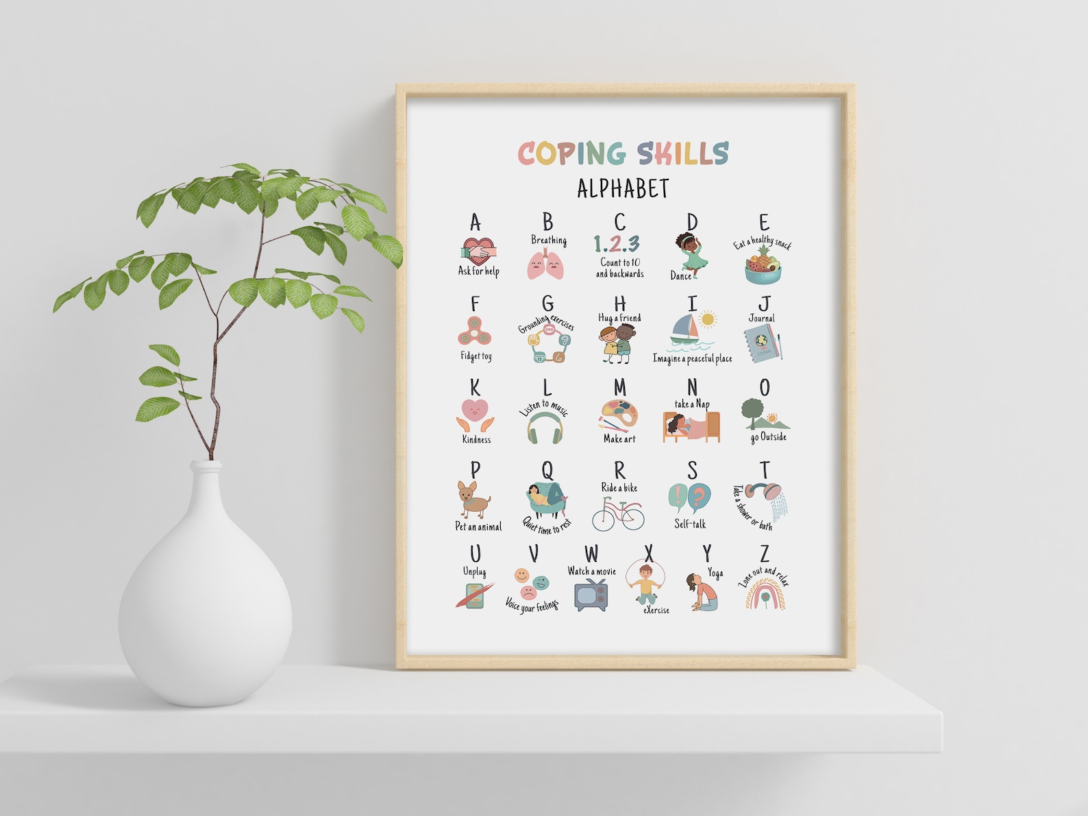 Coping Skills Alphabet Poster, ABC Coping Skills, Grounding Exercises ...