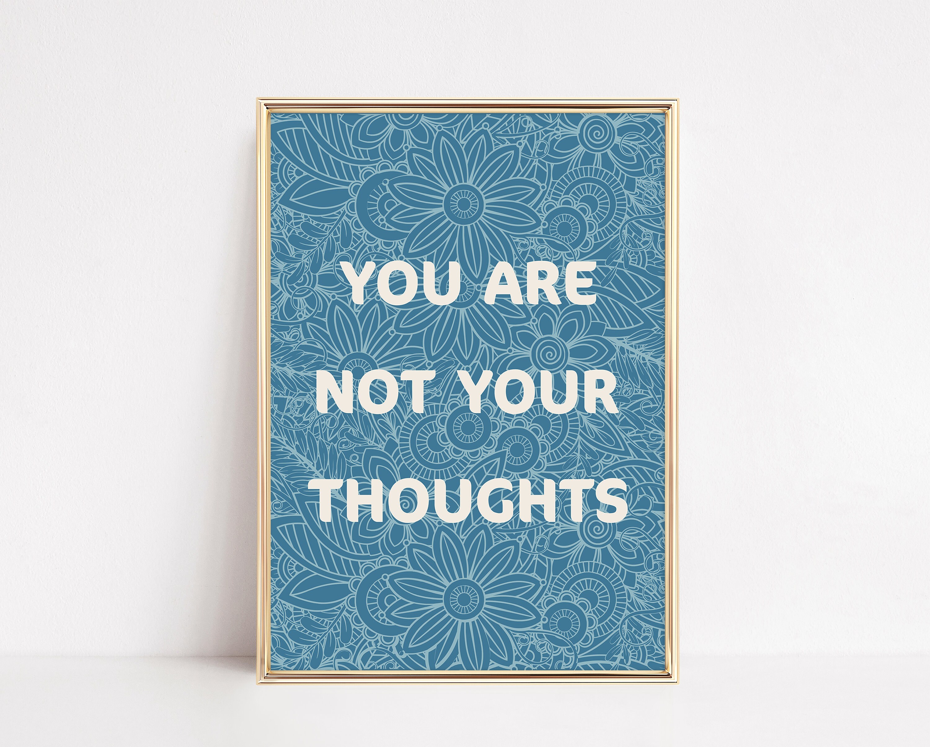 You Are Not Your Thoughts, Mental Health Print, Therapy Office Decor ...