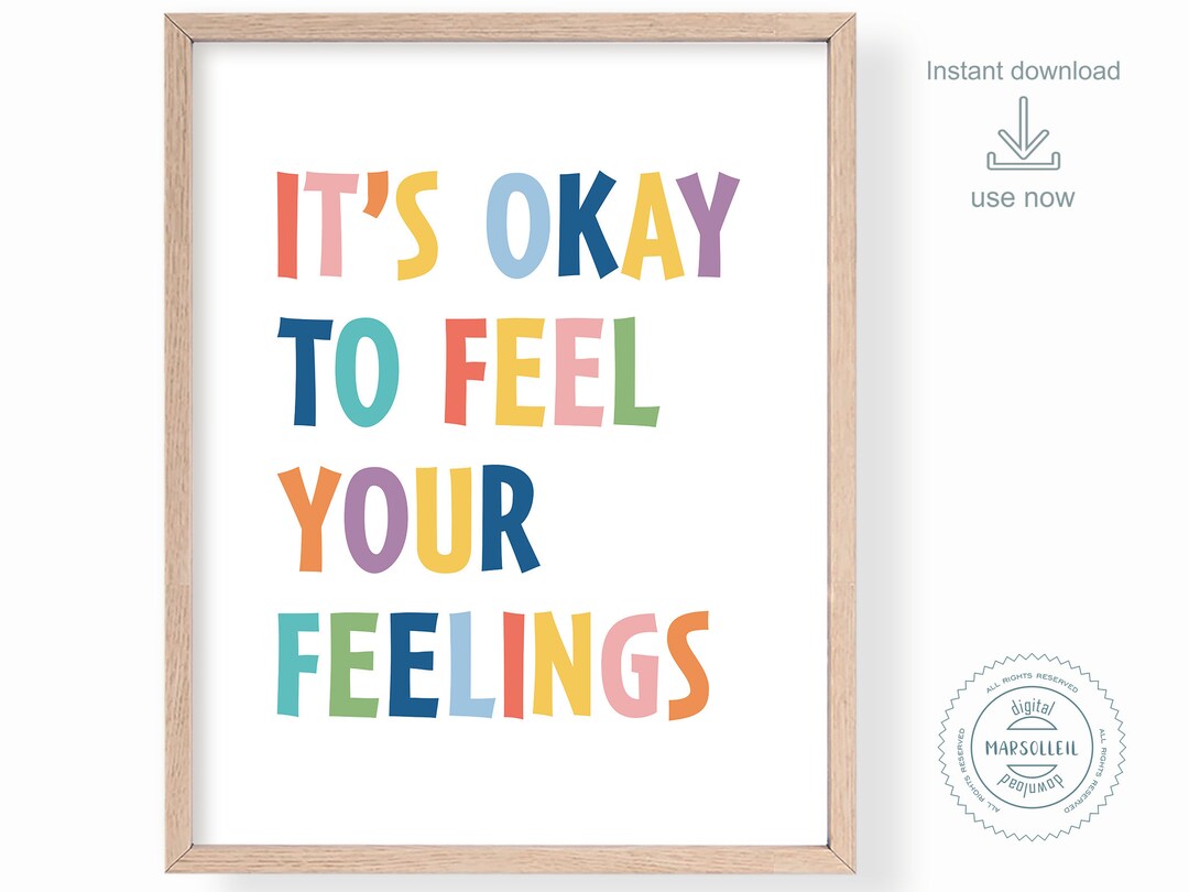 Its OK to Feel Your Feelings Mental Health Poster Its Okay - Etsy