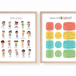 Set of 12 Psychology Prints for Kids, Emotions Poster, Mental Health ...