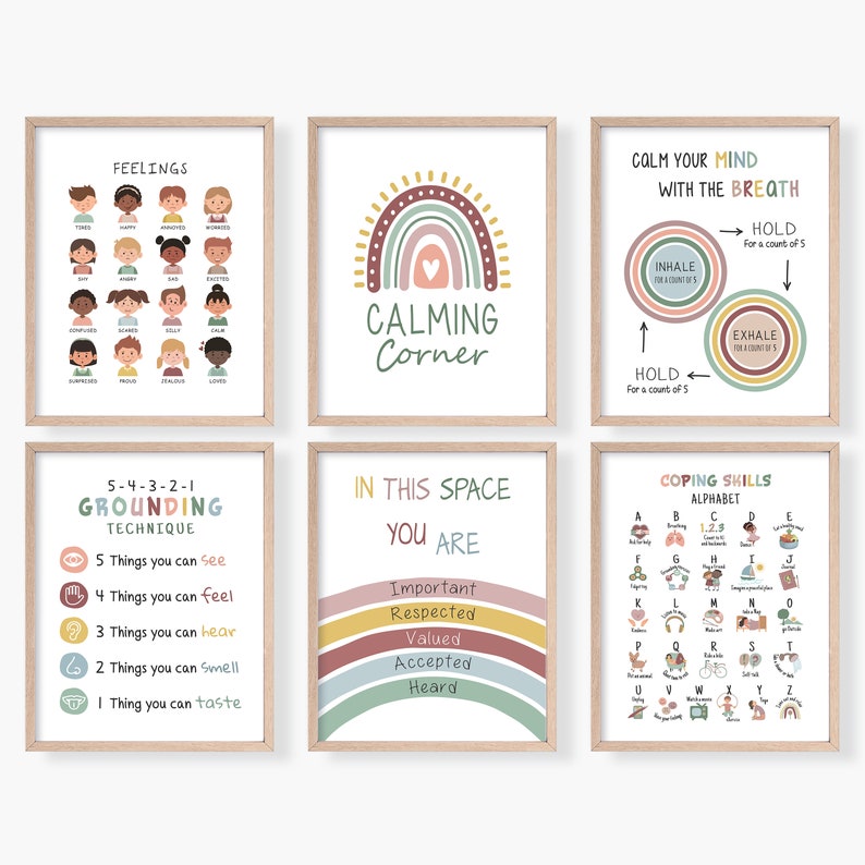 Psychology Bundle, Set of 6 Posters for Classroom Decor, Calming Corner ...