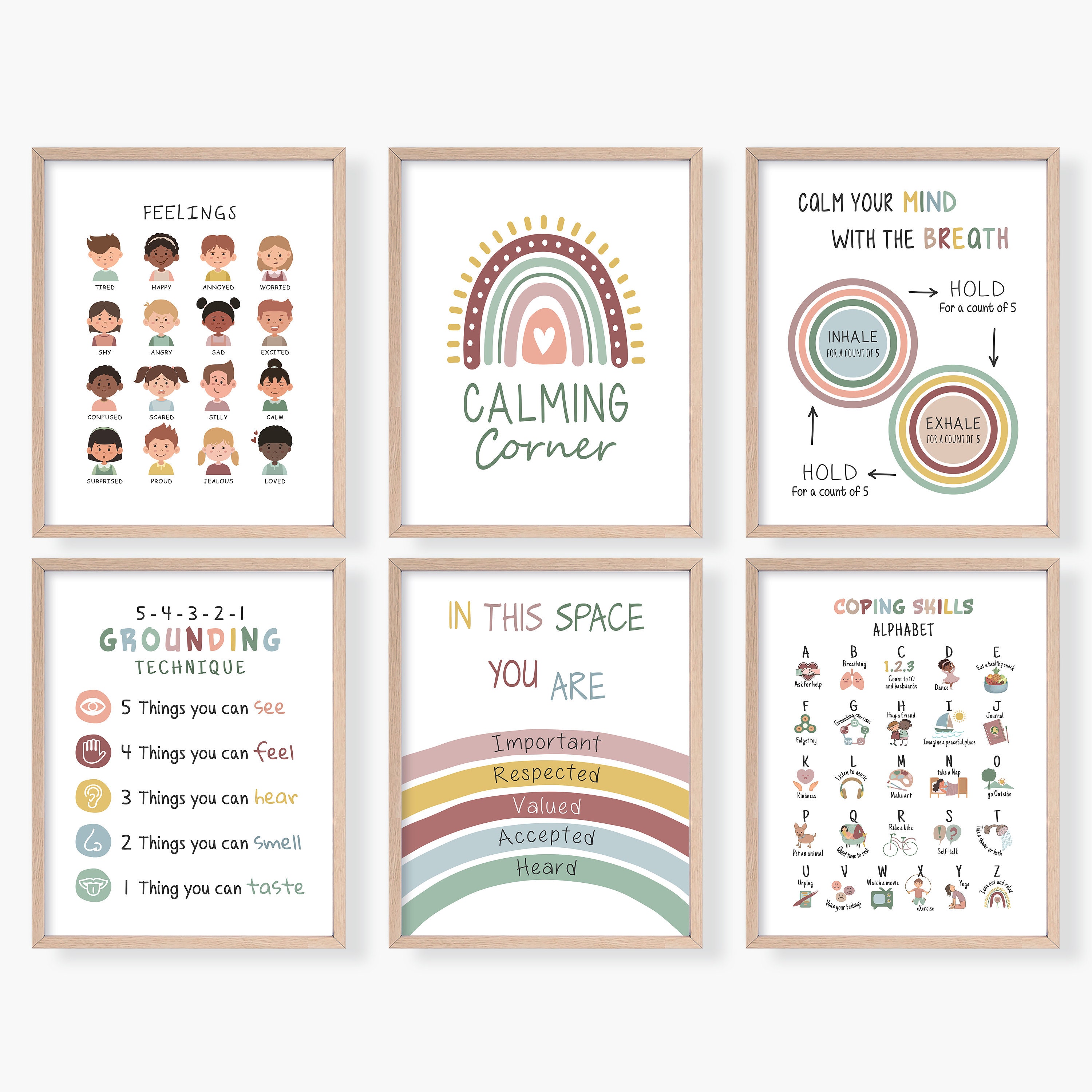 Psychology Bundle, Set of 6 Posters for Classroom Decor, Calming Corner ...
