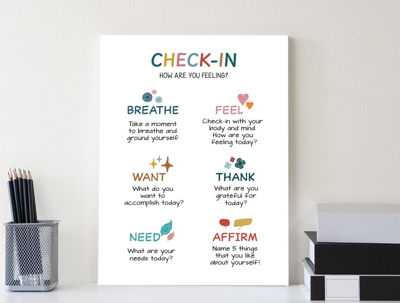 Daily Check-in Poster Daily Checklist Therapy Office Decor - Etsy