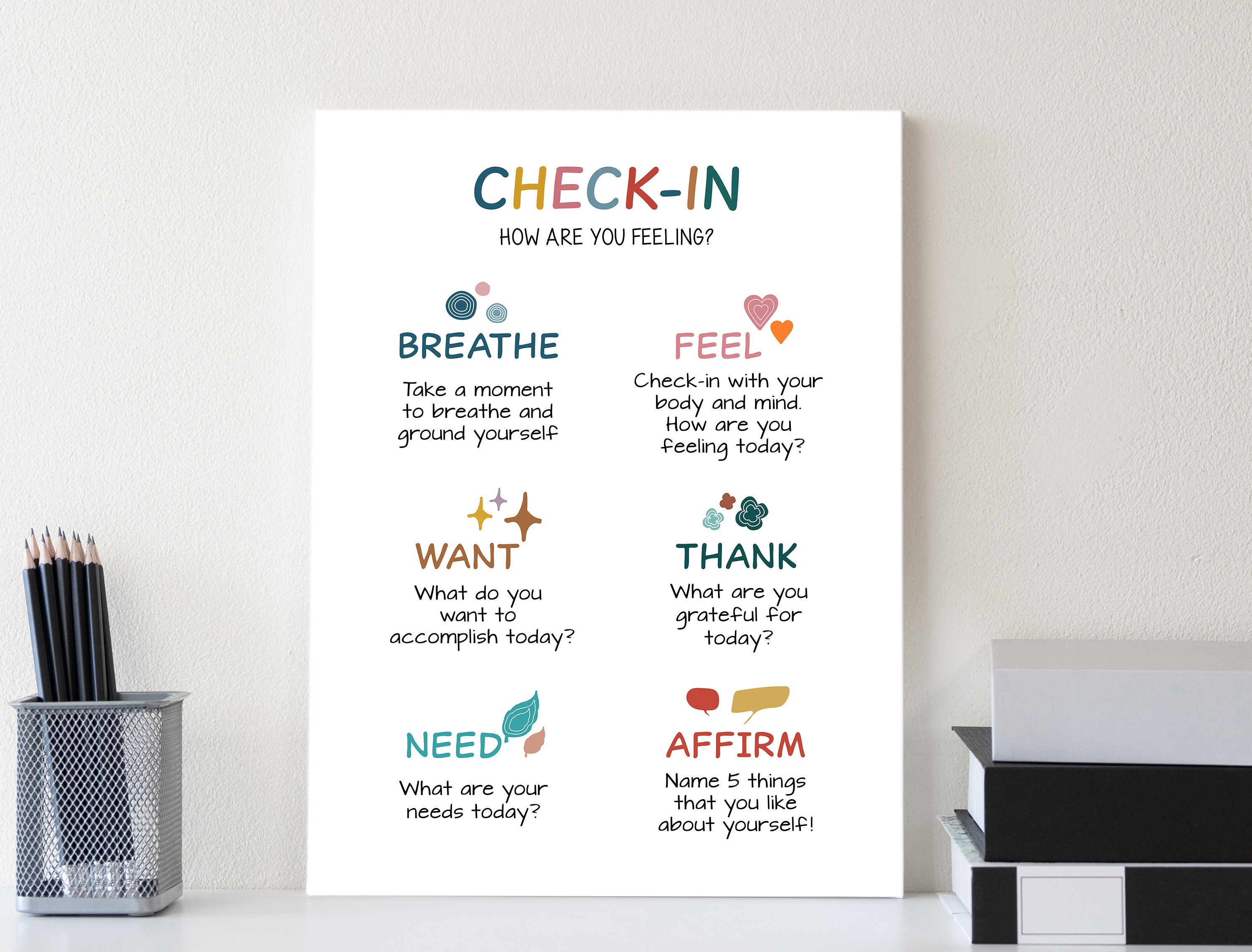 Daily Check-in Poster Daily Checklist Therapy Office Decor - Etsy Australia