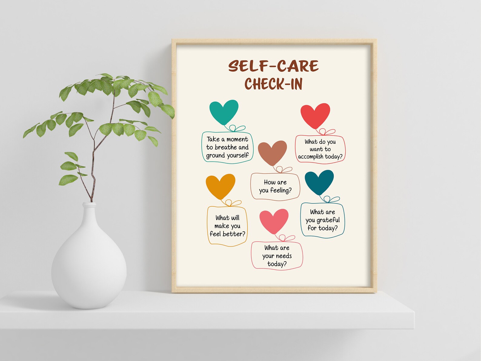 Self Care Check in Poster, Daily Checklist, Therapy Office Decor ...
