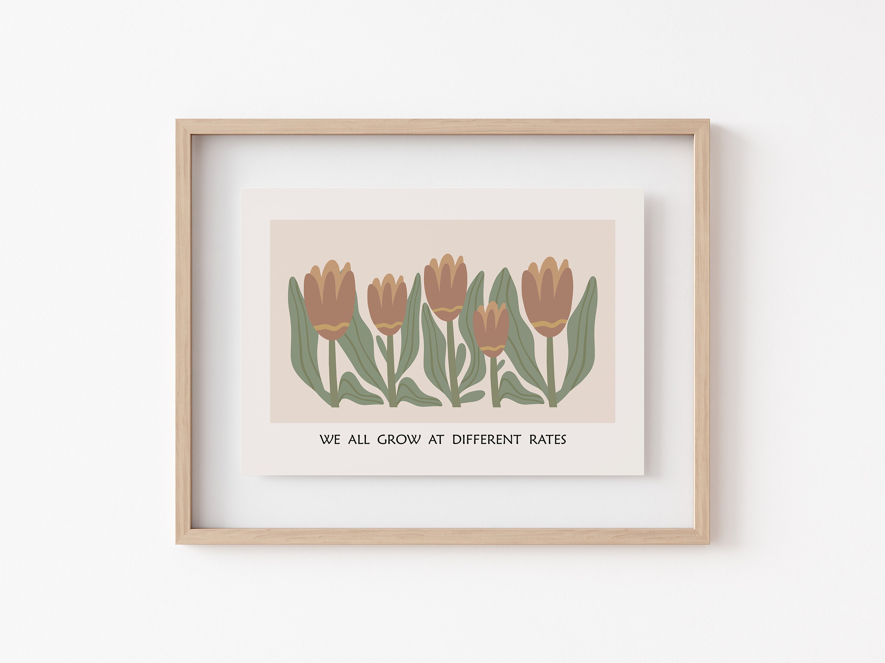 We All Grow at Different Rates Printable, Mental Health Art Print ...