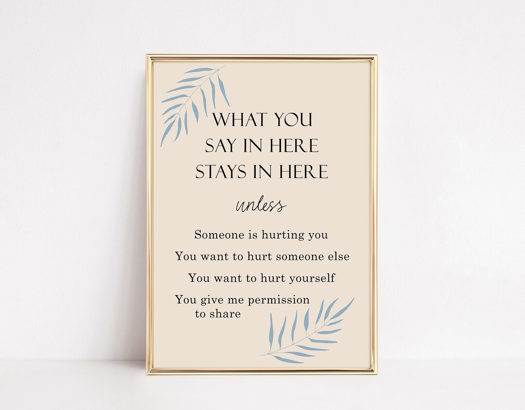 What You Say in Here Stays in Here, Psychology Art Print ...