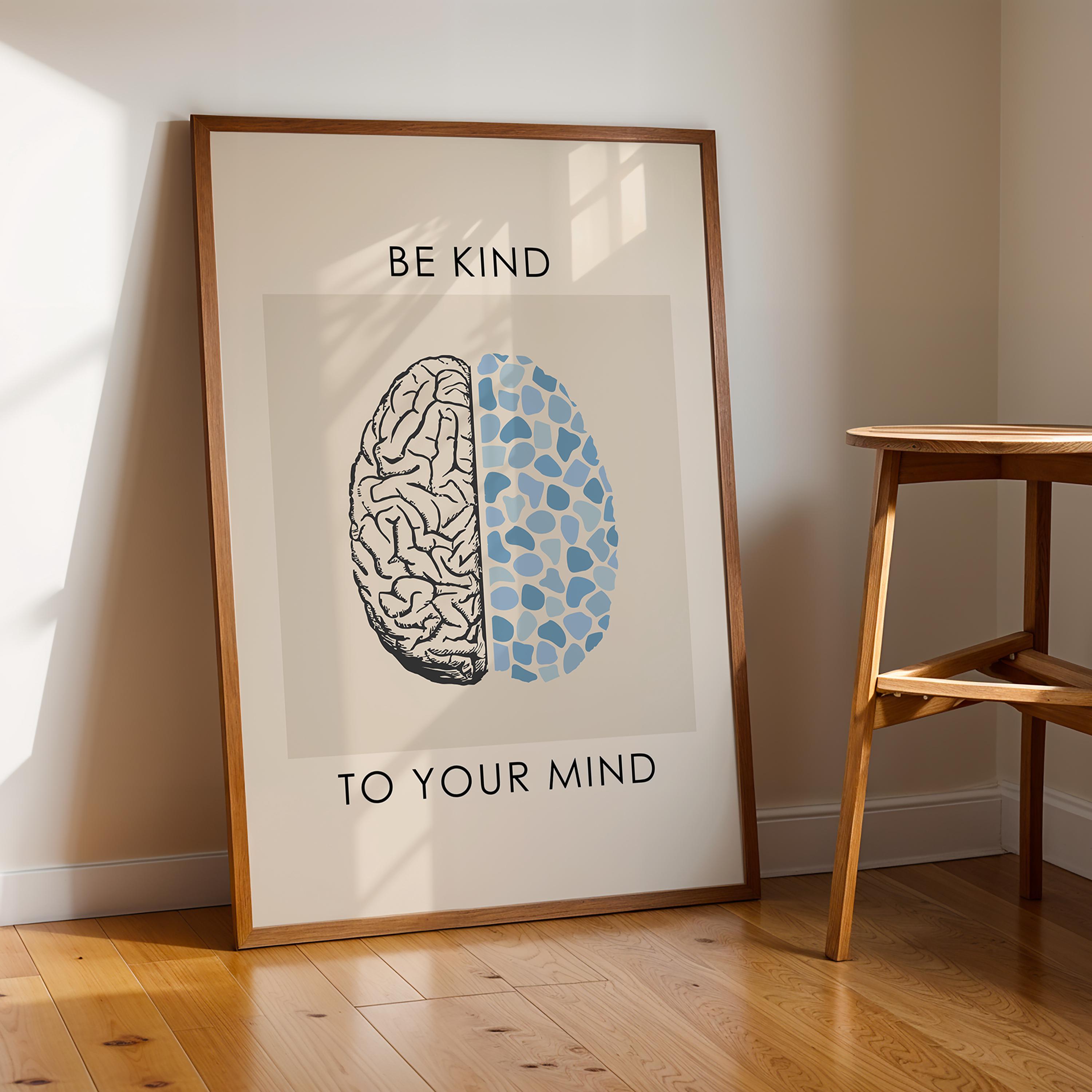 Be Kind to Your Mind, Mental Health Poster, Therapy Office Decor ...