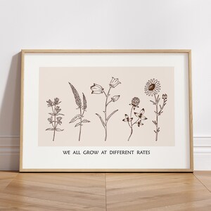 We All Grow at Different Rates, Mental Health Poster Printable, Therapy ...