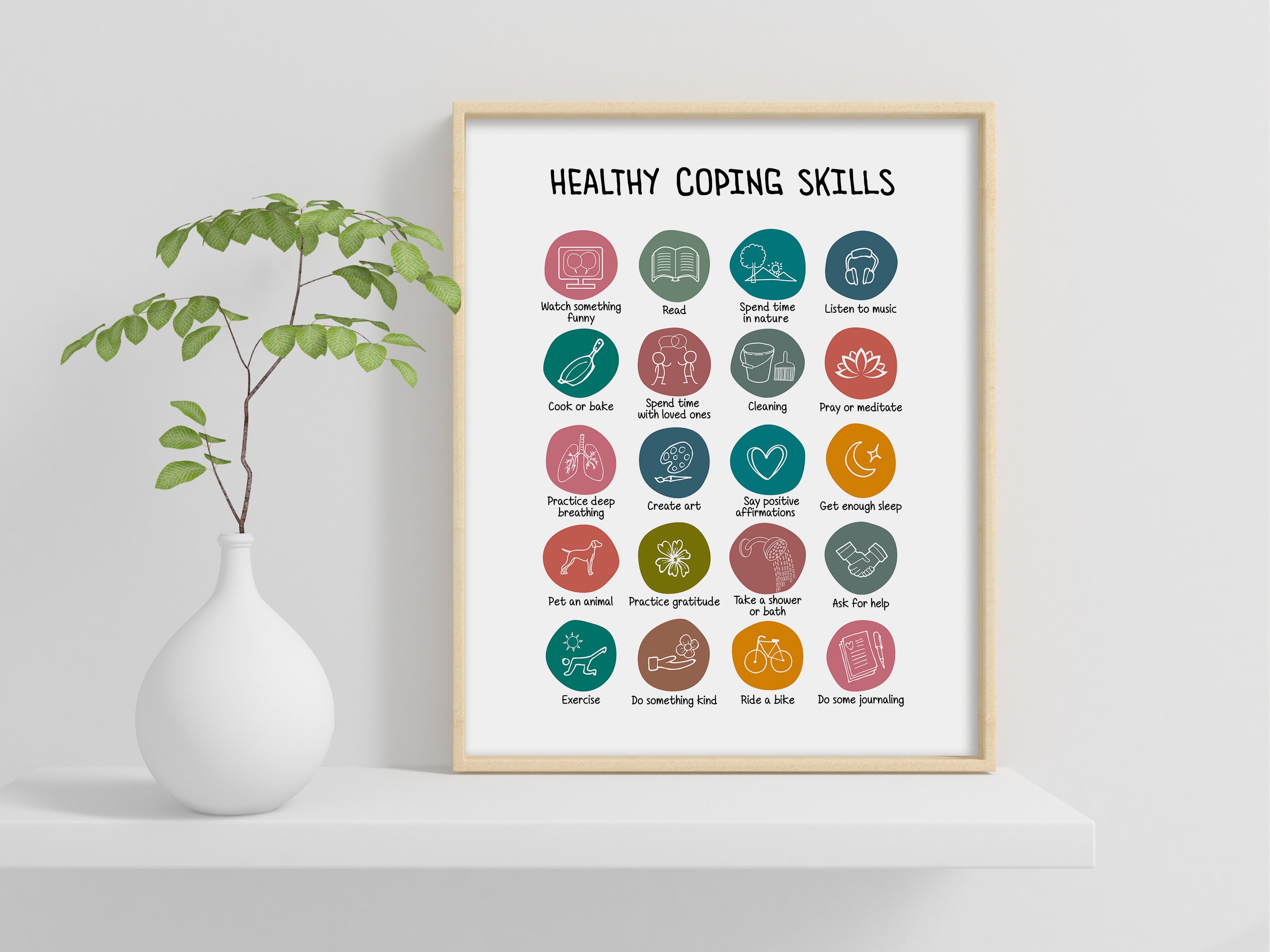 Healthy Coping Skills Poster Therapy Office Decor School - Etsy