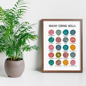 Healthy Coping Skills Poster Therapy Office Decor School - Etsy