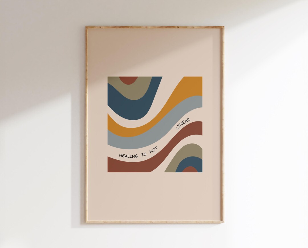 Healing is Not Linear, Mental Health Wall Art, Healing Poster for ...