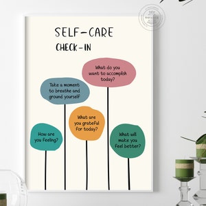Self Care Check In Daily Checklist Self Care Art Prints - Etsy
