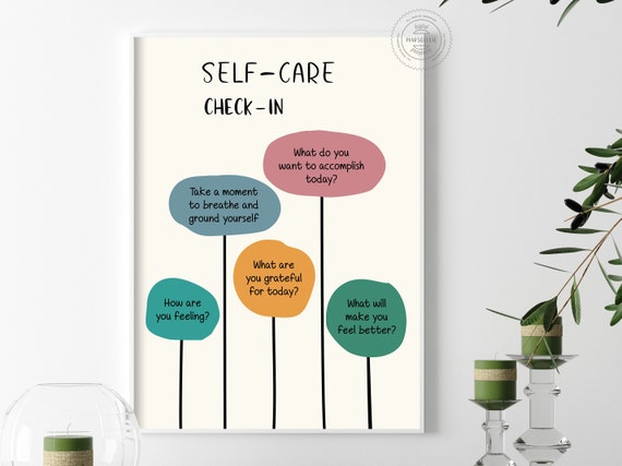 Self Care Check In Daily Checklist Self Care Art Prints - Etsy