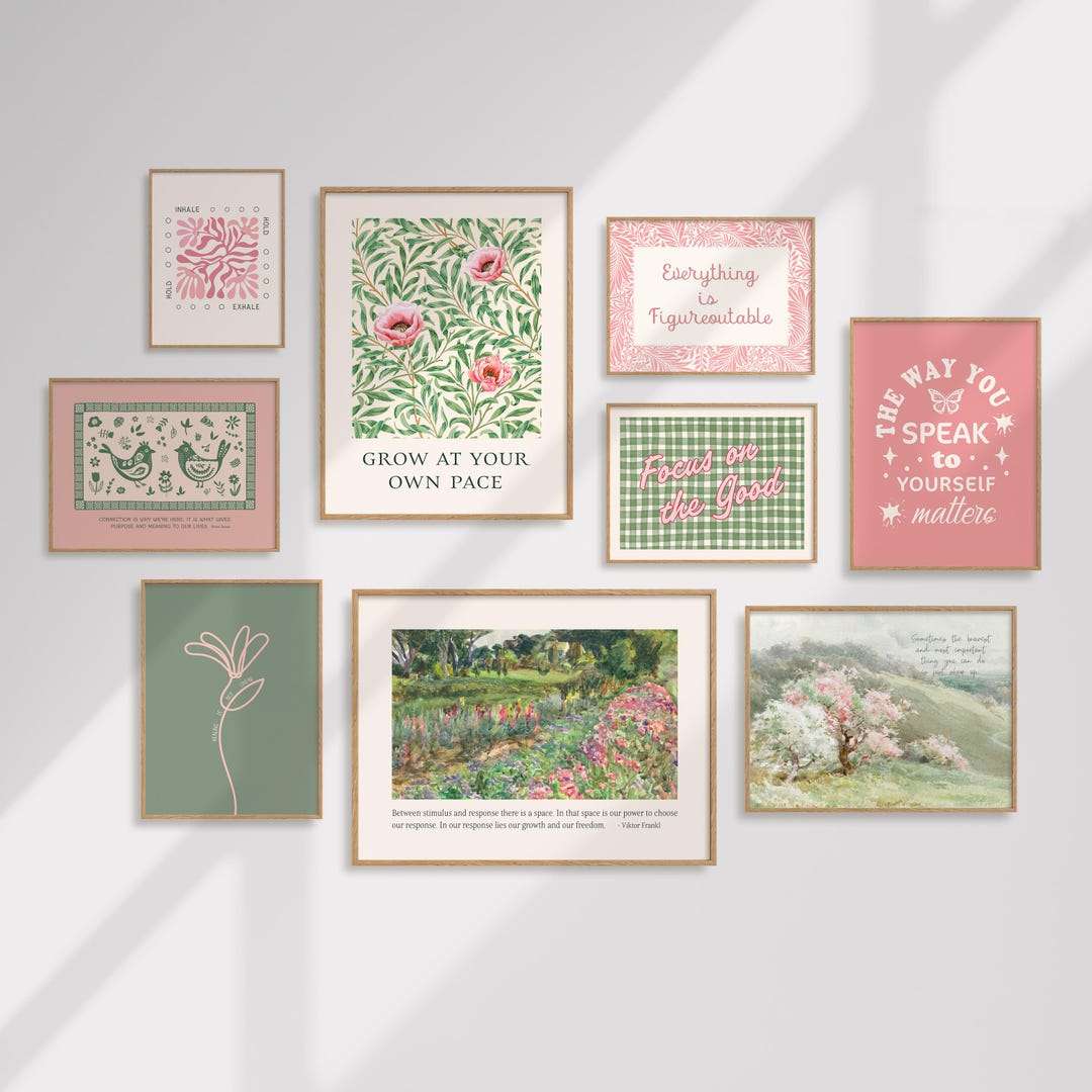 Therapy Office Gallery Wall Set of 9 Mental Health Prints, Counselling ...