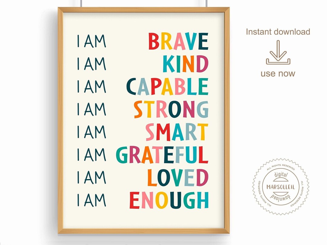 Affirmations Poster Calm Corner Mental Health Check In Calm - Etsy
