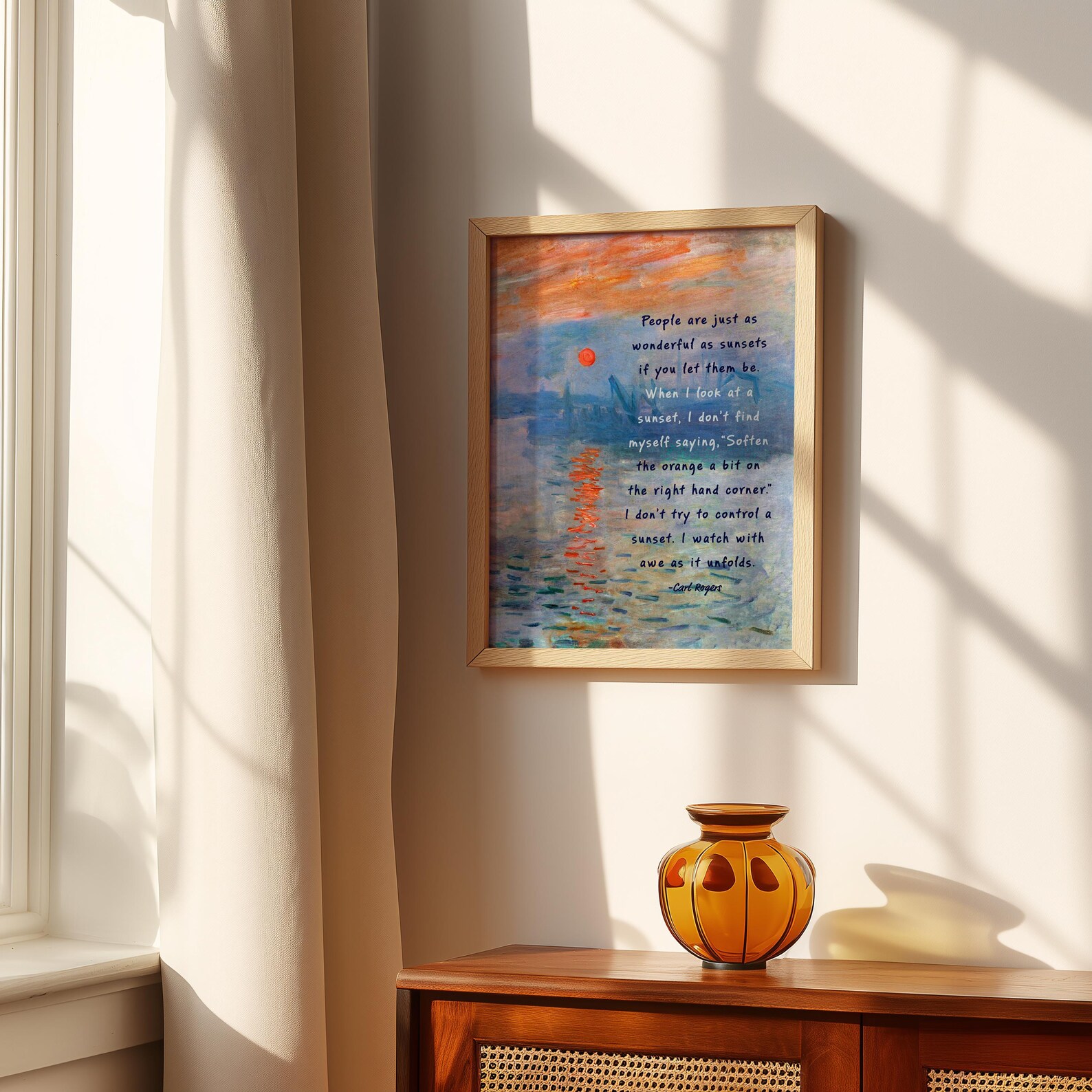 Carl Rogers Sunset Quote, Mental Health Wall Art, Mental Health Quotes ...