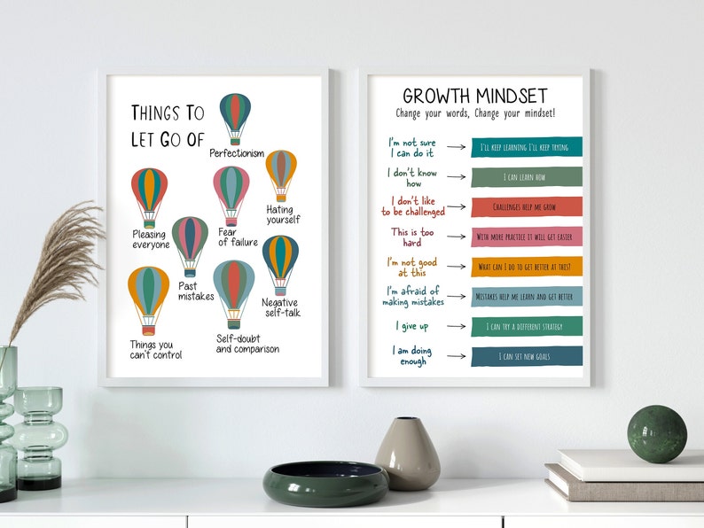 Set of 20 Prints for Therapy Office, Mental Health Poster Bundle ...