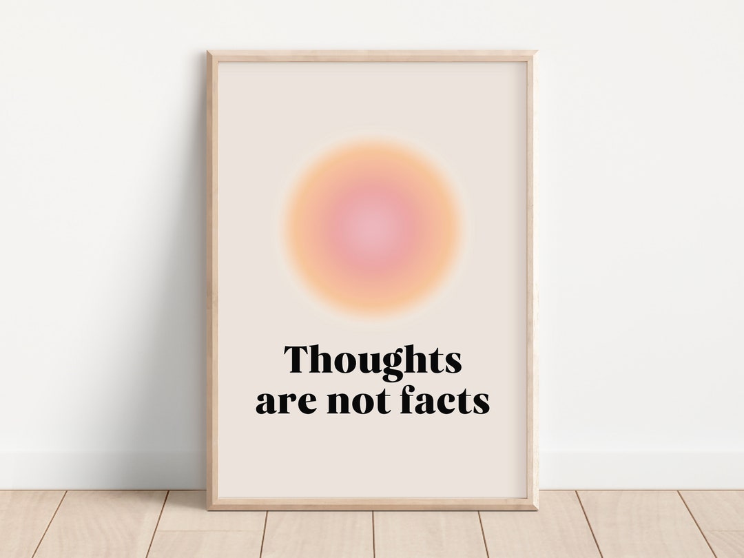 Thoughts Are Not Facts Wall Art, Mental Health Quote Printable, Therapy ...