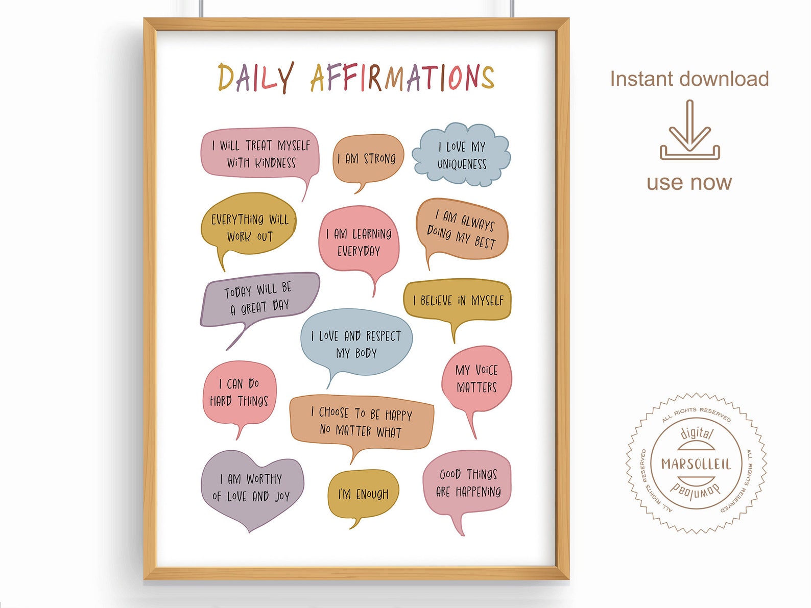 Daily Affirmations Mental Health Poster Therapy Office - Etsy